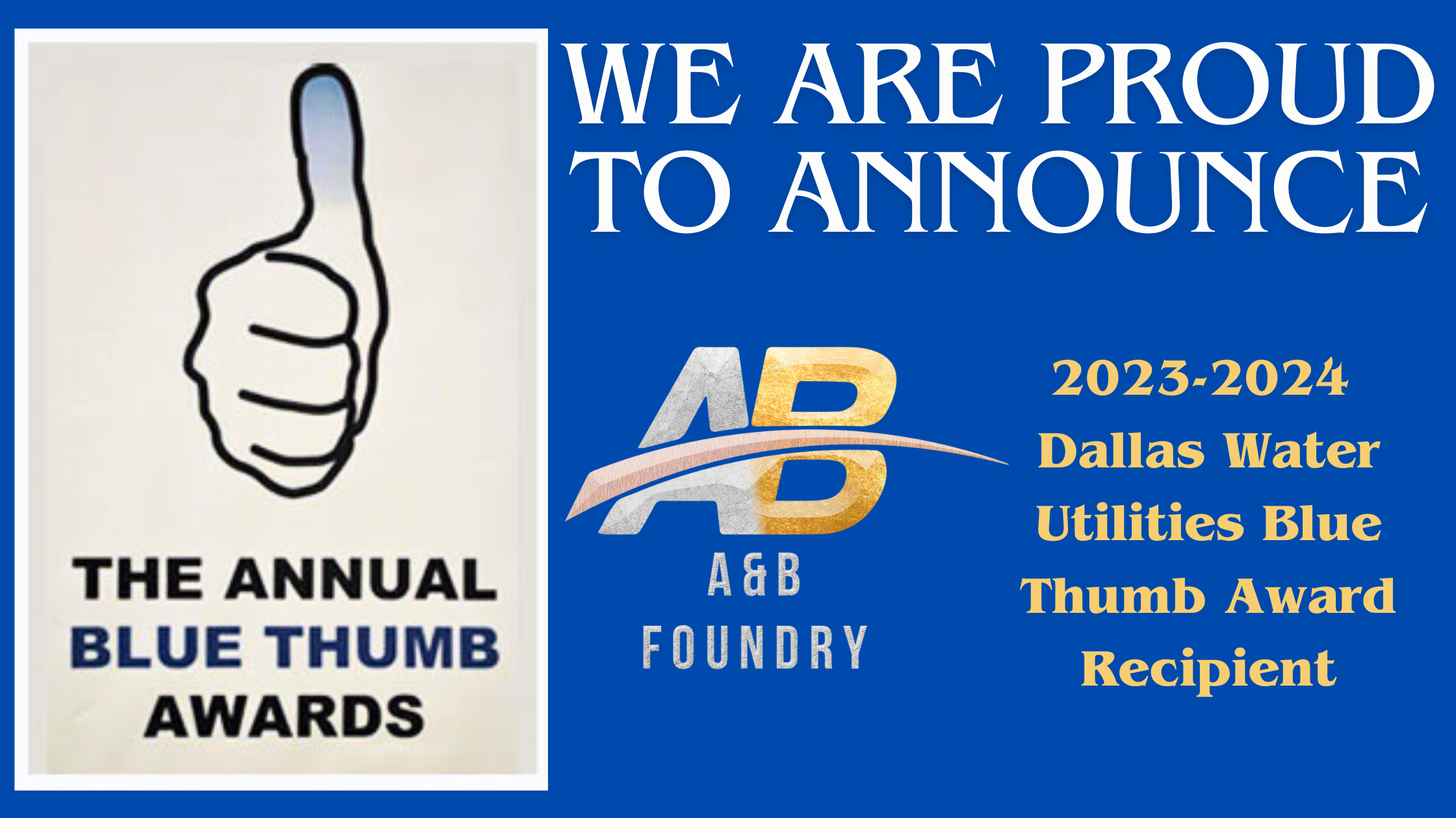 A&B Foundry LLC Win The Blue Thumb Award!