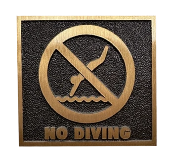 Buy No Diving Plaque - Symbol and Text - 6″ x 6-1/2″ Yellow Brass | A ...